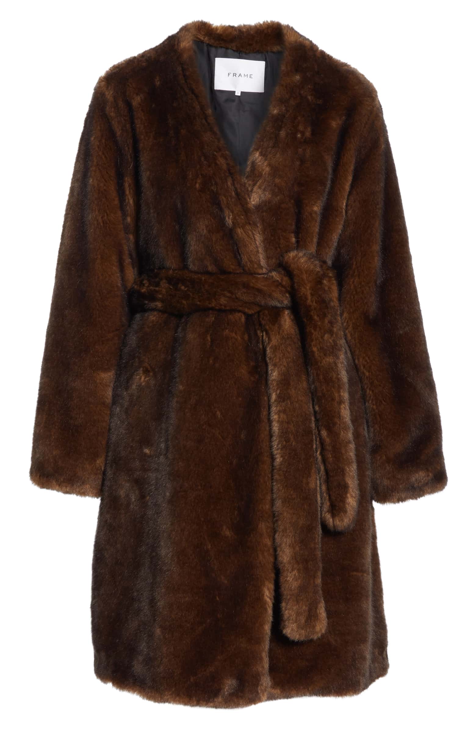 Faux Mink Fur Robe Coat - Damsel In Dior
